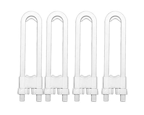Meskan Cabinet Safety Locks - Multi-Purpose Childproof Latches and Baby Proofing Sliding Locks - U Shape Safety Latch Lock for Knobs, Handles, Doors - 4 Pack, White