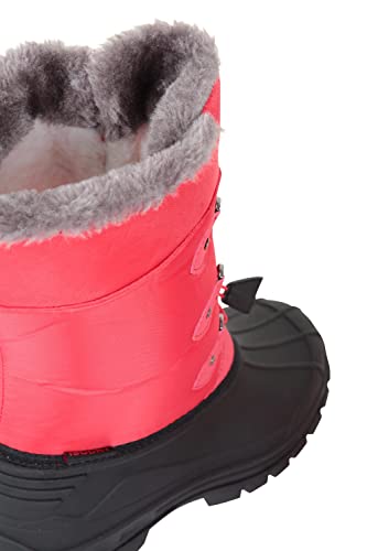 Mountain Warehouse Kids Fleece Lined Snow Boots - Warm Winter Shoes Dark Red Kids Shoe Size 6 US