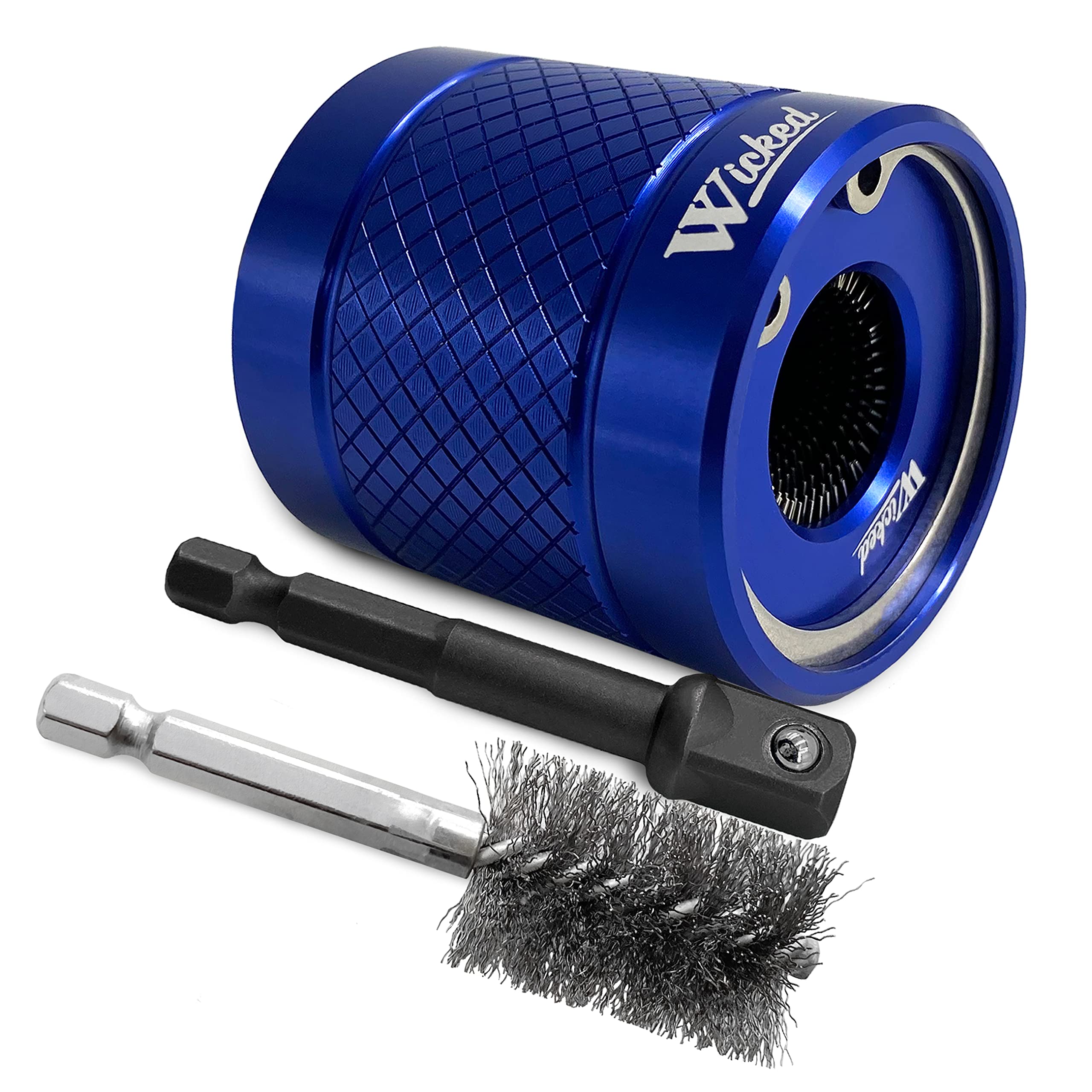 WICKED Professional ½” & ¾ Copper Tube Pipe Cleaning Brush Set; The Professional Plumber’s Tool Industrial “All Metal” Strength Heavy Duty Construction Grade with Replaceable Parts - Double Set
