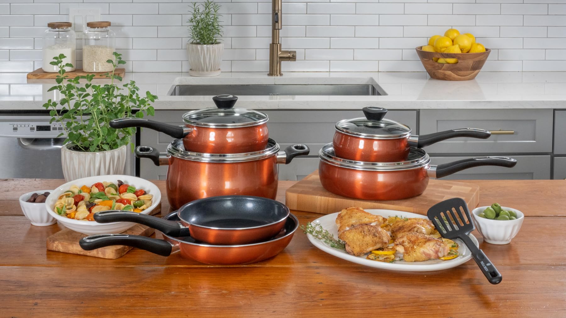 Paula Deen PD12PASSBK 12 Piece Cookware Set Black
