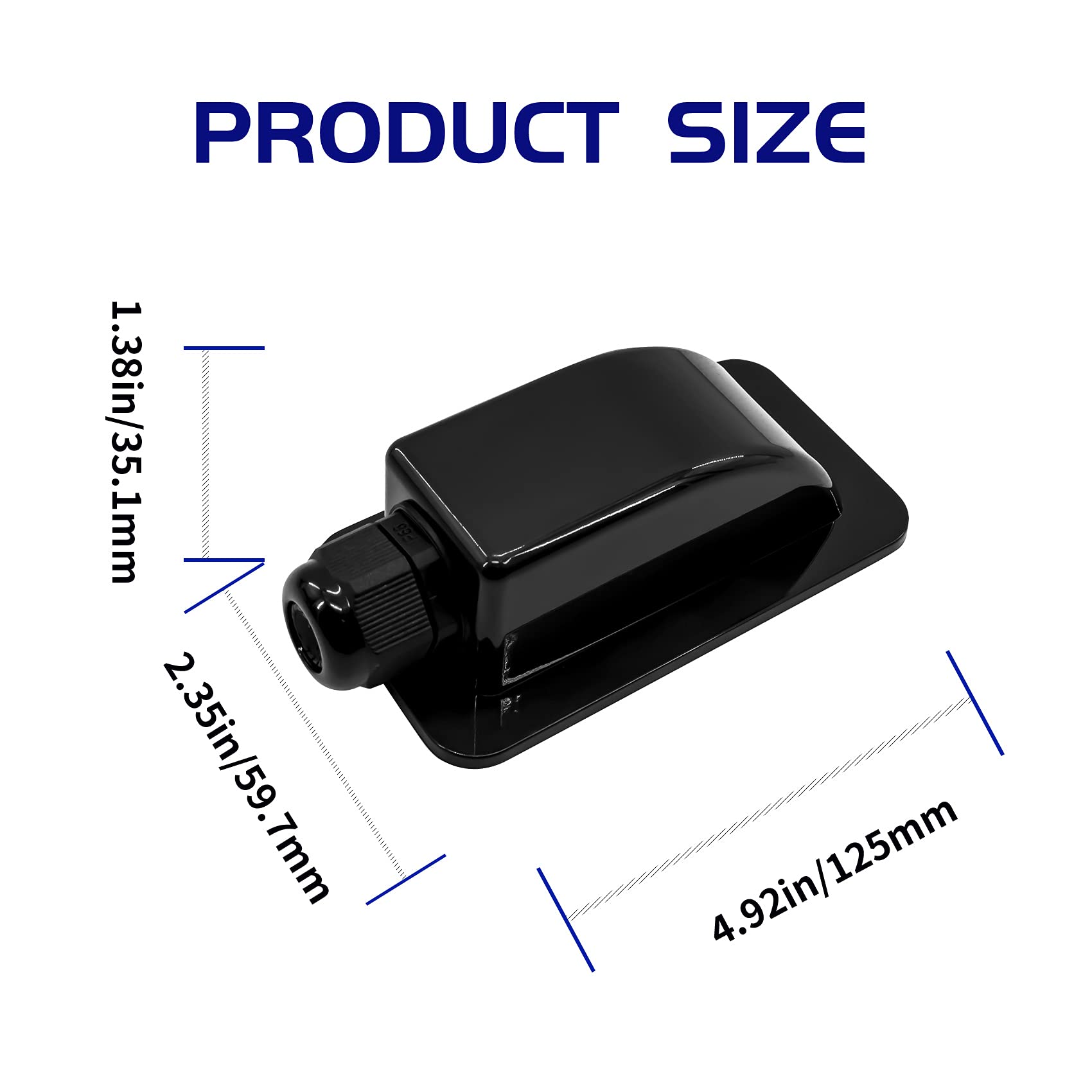 Zayin ABS Single Solar-Cable-Entry-Gland-Housing Cable Entry Plate 3mm to 12mm Solar Single Cable Entry Gland Box for RV roof Waterproof,Boats,Yacht,Roofs(Black)