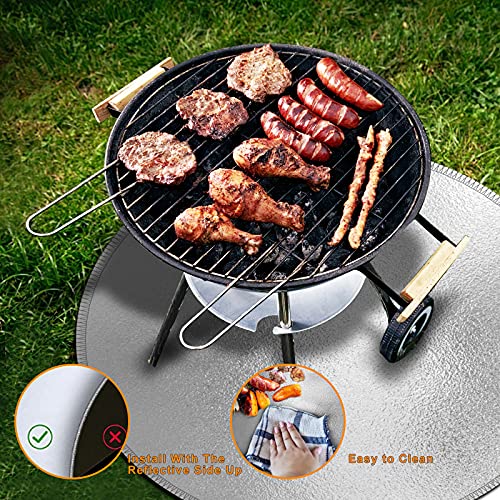 ToHayie Fire Pit Mat, Fire Mat for BBQ Grills, Perfect for BBQ, Smokers, Grills - Protects Porch, Patio, Deck, Wood, Grass, Stone, Composite from Burns - Heat Resistant Fire Pit Mat (26 inch)