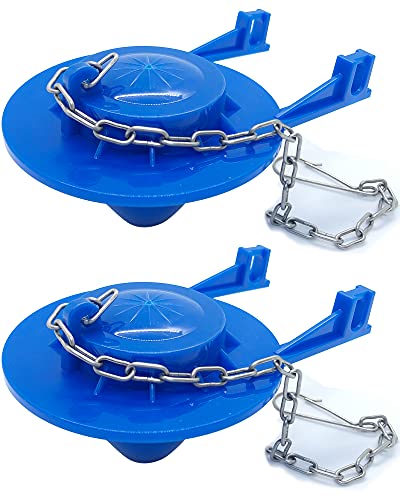 Toilet Flapper Replacement kit 2 inch (2 Pack) Universal for American Standard Toilet Easy to Install with Stainless Chain & Long Lasting Rubber fit 2'' Flush Valve Toilet Leaking Flapper