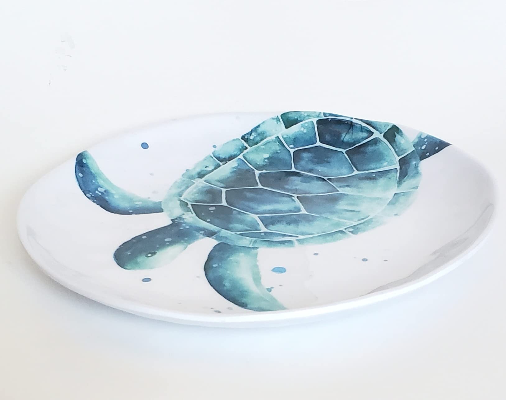 Sigrid Olsen Melamine Turtle Design Platter, 11 inches by 11 inches White 11x11