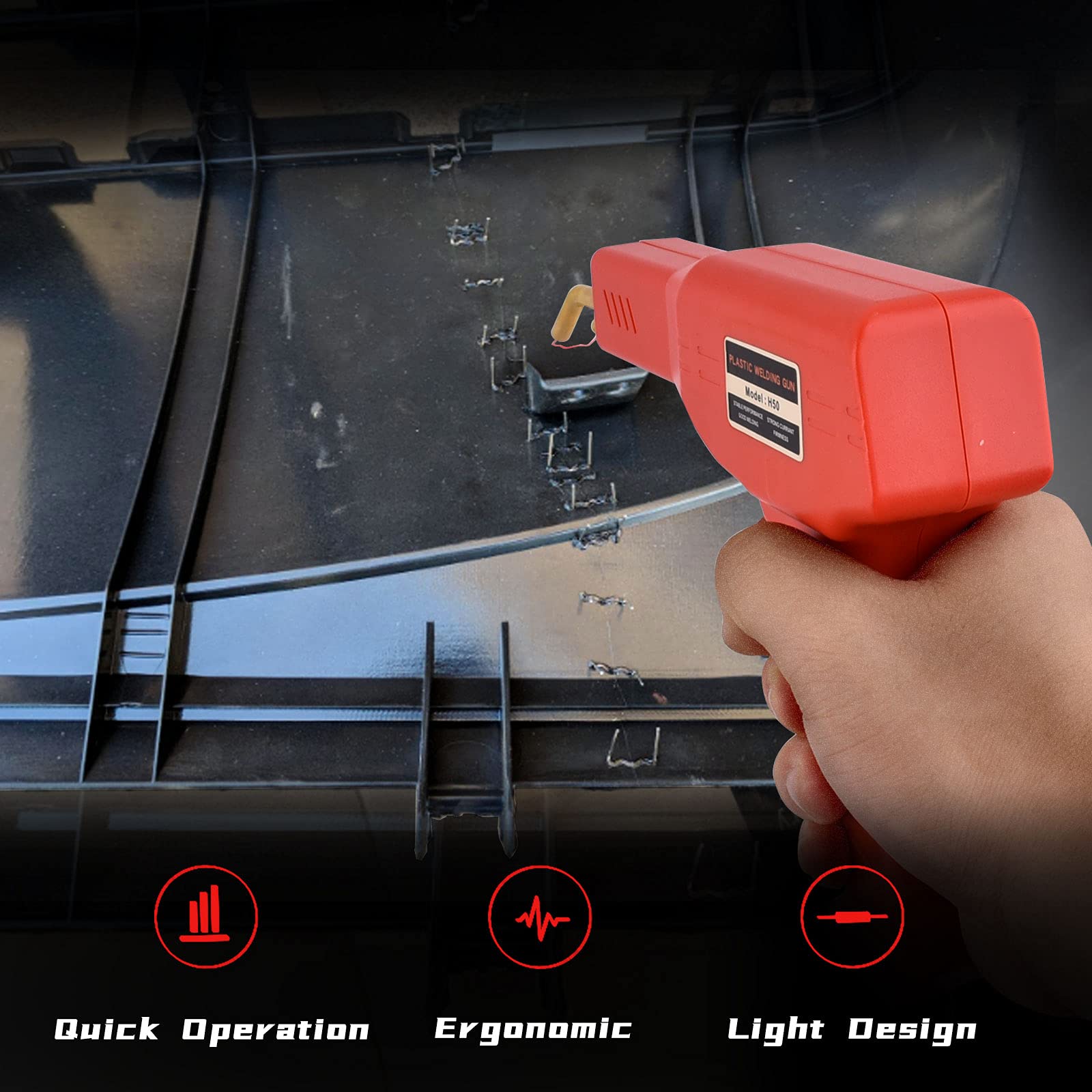 Wrdlosy Plastic Welder, Multipurpose Fit, Plastic Welding Kit, Quick Operation, Plastic Repair Welder Kit, More Comfortable Portable, An Ideal DIY Tool