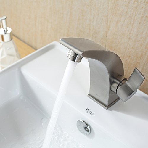 Kraus KEF-14701BN Illusio Single Lever Basin Bathroom Faucet Brushed Nickel