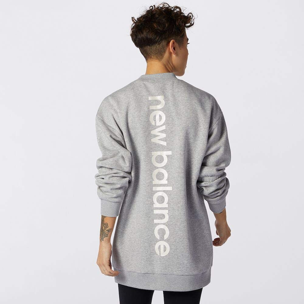 New Balance Women's Achiever Crew Sweatshirt, Athletic Grey, Small