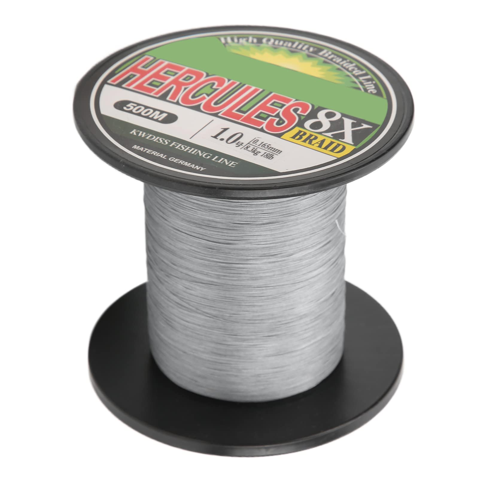 PE Fishing Line, Standard Wire Diameter 500m Fishing Line Glossy Strong Pulling Force Withstand 10 Kg/22lb Environmental for Saltwater for Freshwater(1.0 gray)