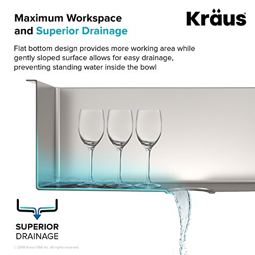 KRAUS Standart PRO 32-inch 16 Gauge Undermount 60/40 Double Bowl Stainless Steel Kitchen Sink, KHU123-32