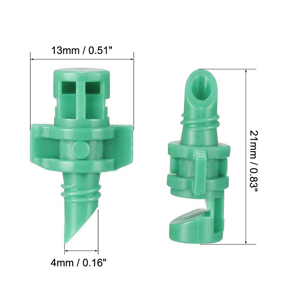 LotCow 100Pcs 180° Micro Sprayer Fan Jet,180°Sprayer Nozzle Jet Mister Cloning Machine Hydroponic Garden Irrigation Outdoor Cooling System