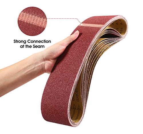 Sanding Belts 10 Pack 4×36 Inch Aluminum Oxide Sanding Belt for Belt Sander 2 Each of 80 120 150 240 400 Grits Belt Sander Paper