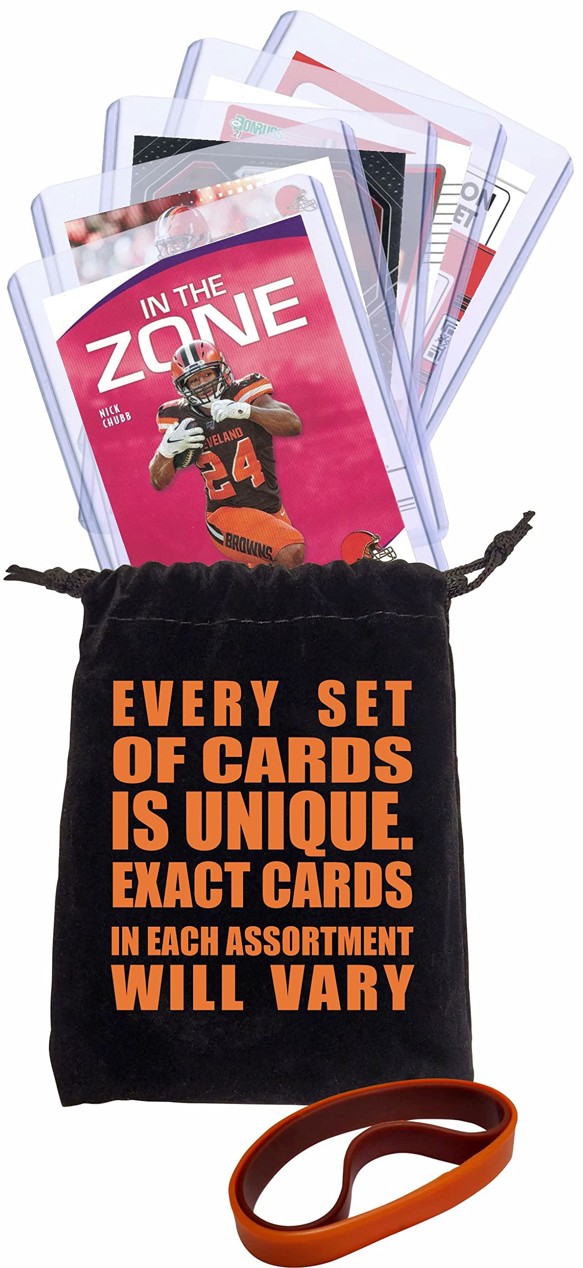 Nick Chubb Football Cards (5) Assorted Bundle - Cleveland Browns Trading Card Gift Set