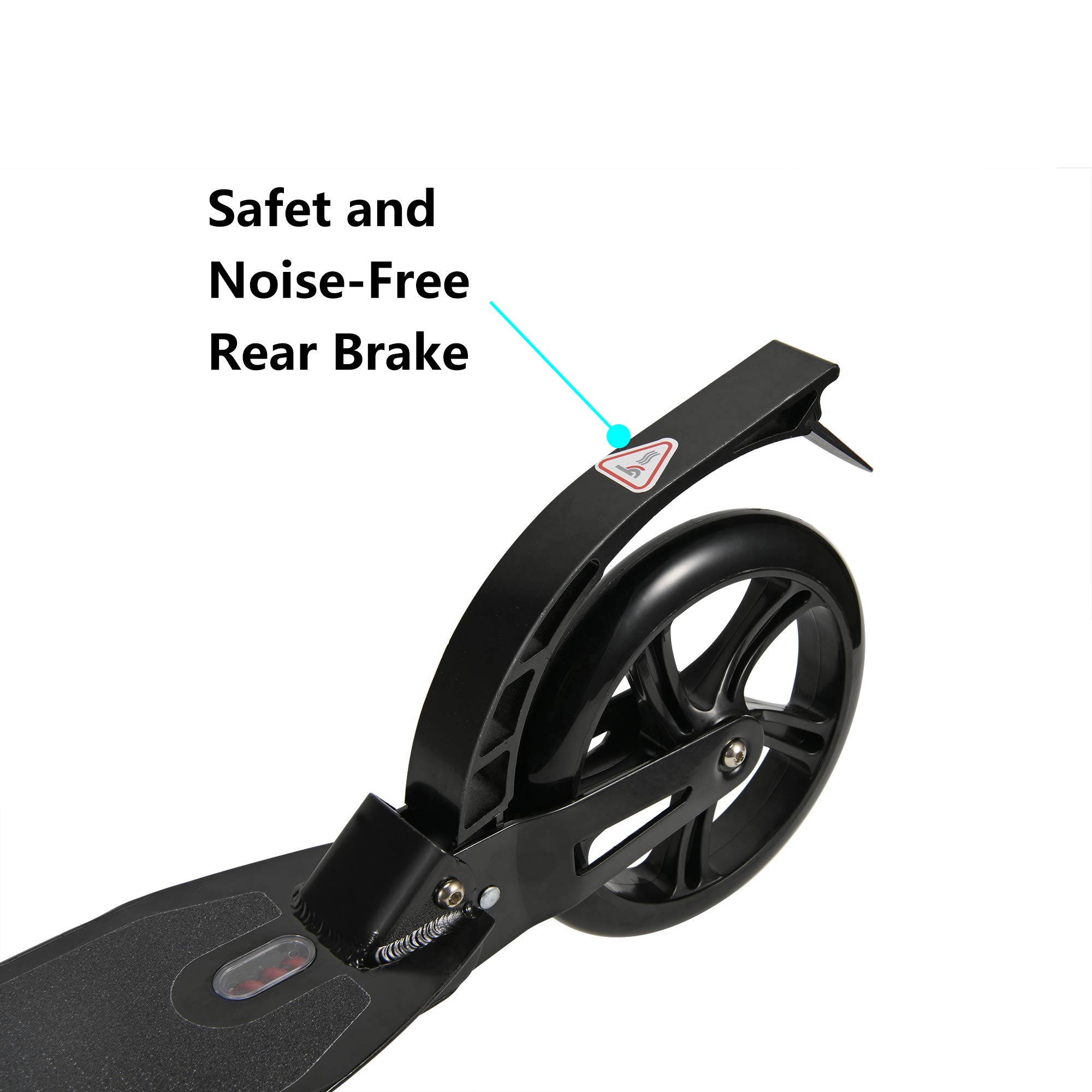 Movnon Kick Scooter for Adults, Teens, Foldable Scooter with Belt, Dual Suspension, Weighting Up to 220lbs, Black