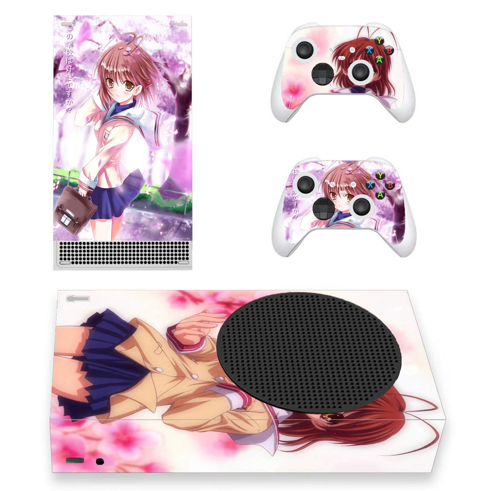 Tomoya Okazaki Anime Game Console Series S Console and Controller Skin Set, Skin Wrap Decal Kit
