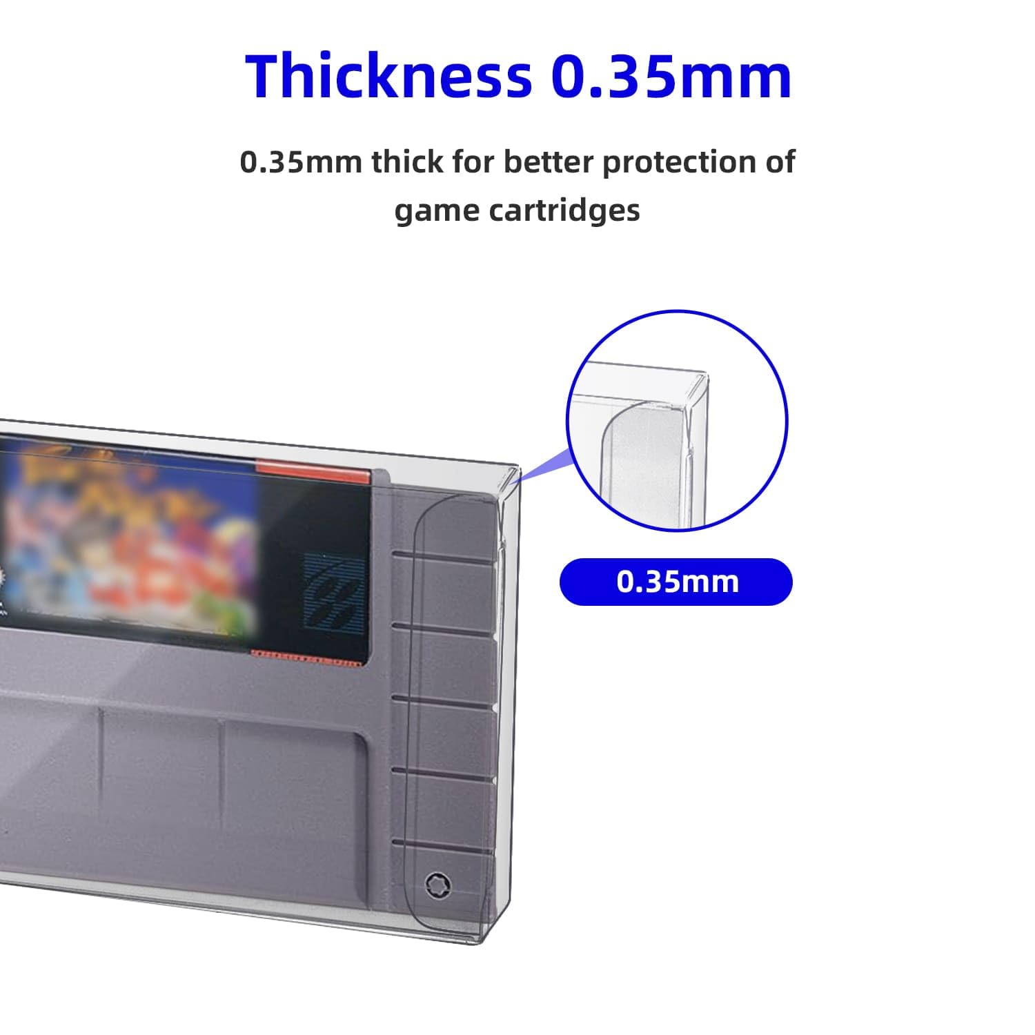 Mcbazel LOT 10 Clear Case Sleeve Protector for Super Nintendo SNES Games Cartridge (Set of 10)
