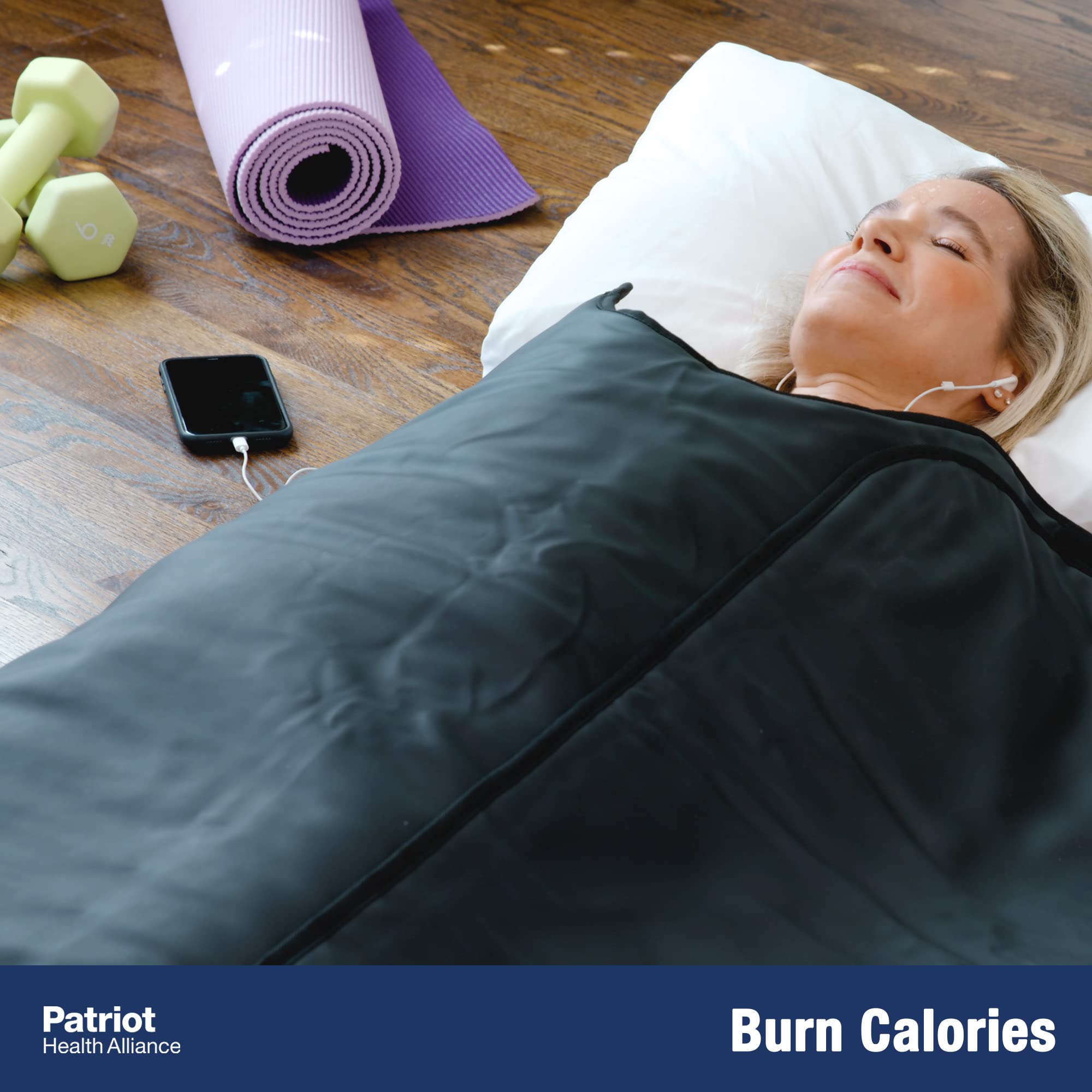 SaunaWrap Infrared Sauna Blanket - Personal Sauna for Home Therapy - Portable Full Body Detox - Body Relief and Deeper Sleep - Temperatures up to 176°F - Sweatproof - Easy to Clean - 74” Length