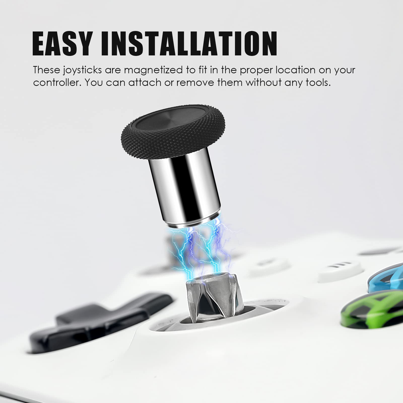TOMSIN Magnetic Thumbstick Set for Xbox One Controller, 8 in 1 Swap Joysticks Replacement Repair Mod Kit (Elite Series 1)