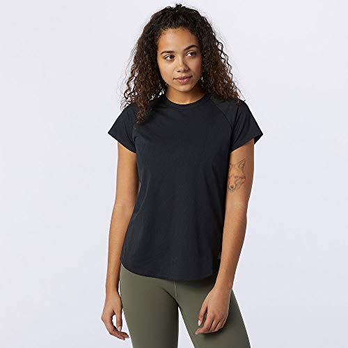 New Balance Women's Q Speed Fuel Jacquard Short Sleeve, Black, Large