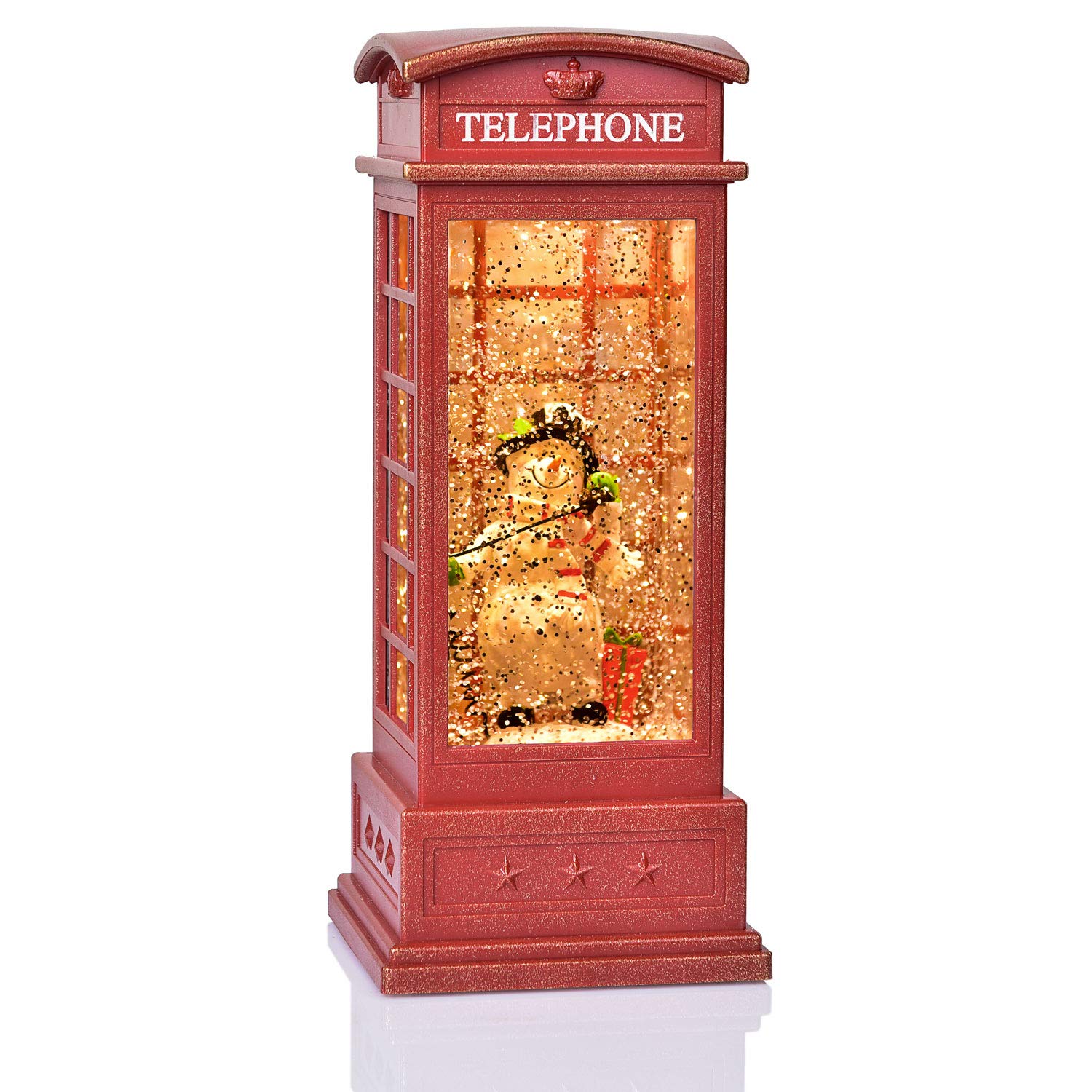 Lvydec Lighted Snow Globe Christmas Lantern - Musical Glittering Water Globe Lantern Decoration with a Santa for Christmas Home Tabletop Centerpiece