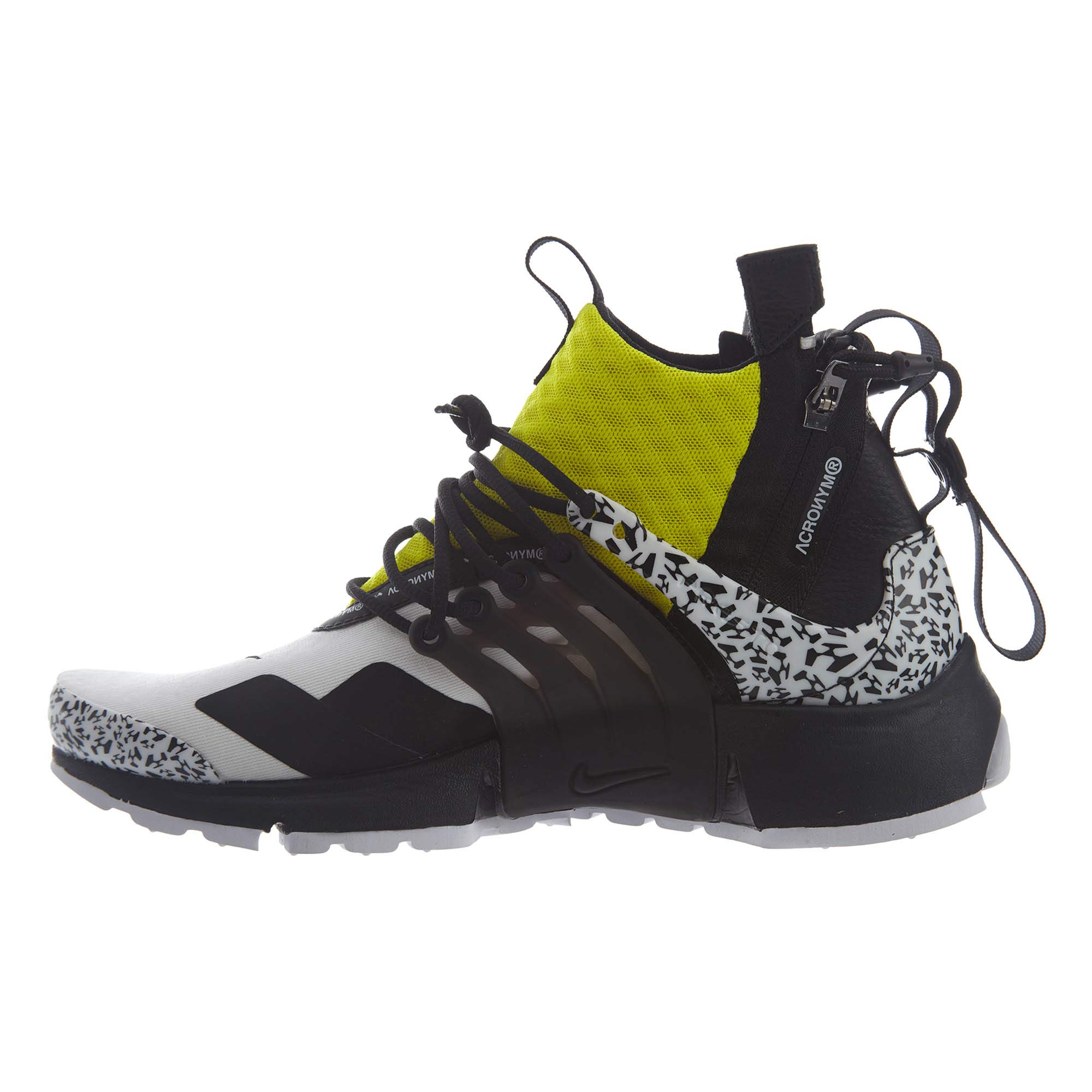 Nike Men's Air Presto Mid/Acronym Acronym Dynamic Yellow, White/Black/Dynamic Yellow, 9