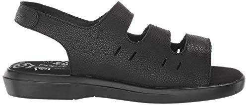 Propét Women's Breeze Walker Sandal, Black Pearl, 9.5 X-Narrow