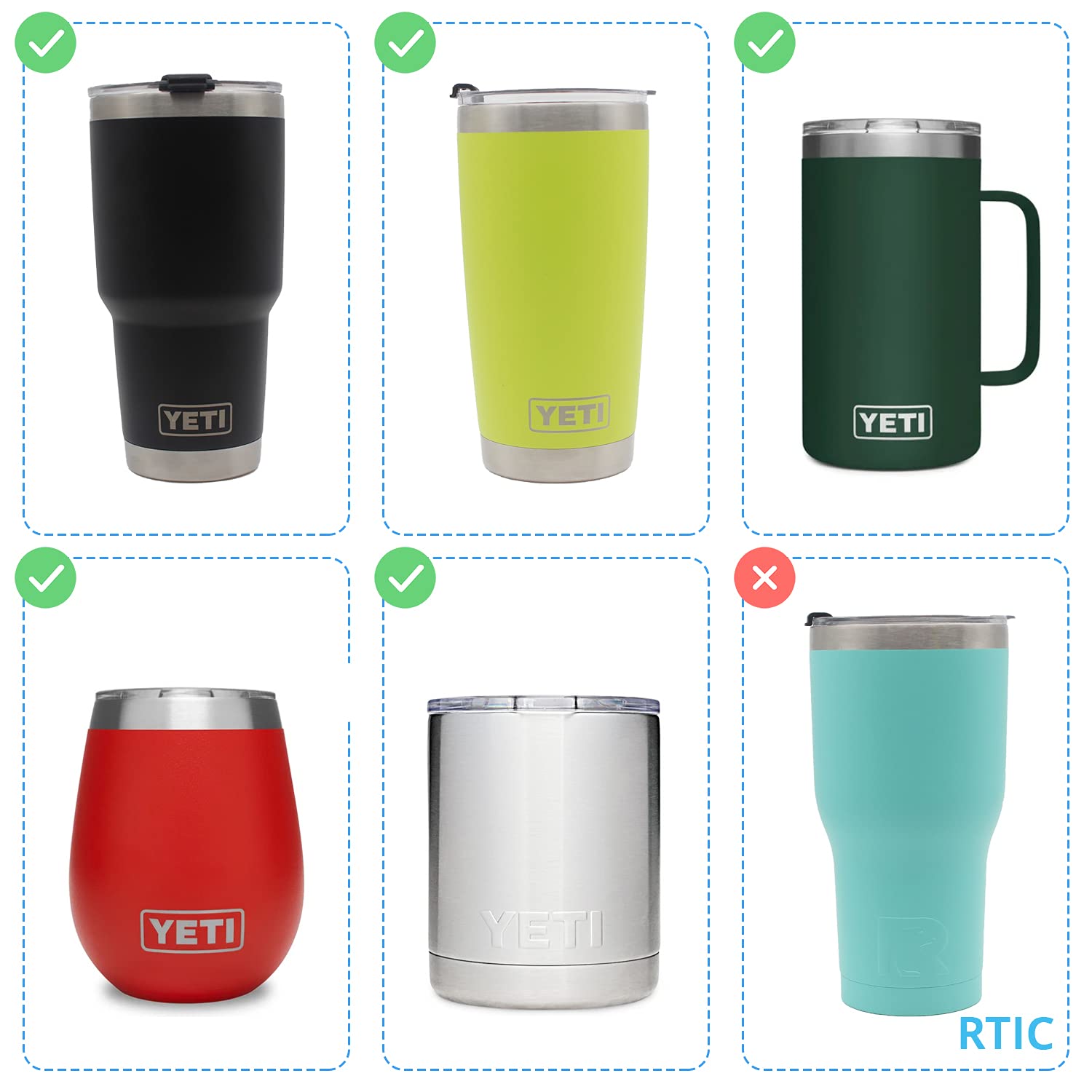 KUFUNG Tumbler Lids Spillproof 20 oz, Splash Resistant Lid for Tumbler/For Yeti Rambler/Coffee Mug and More Cooler Cup (Red, 20 OZ)