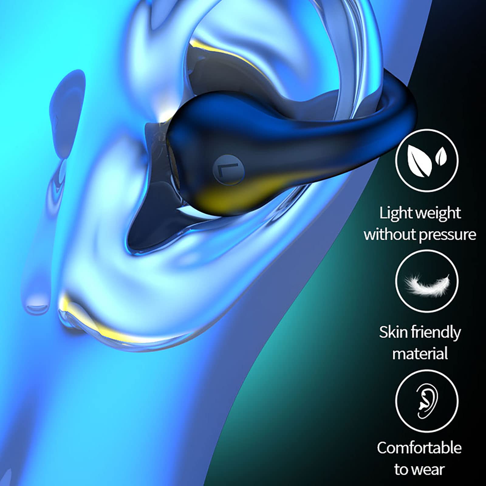 Wireless Ear Clip Bone Conduction Headphones Bluetooth Waterproof Mini Sports Running Earring Open Earbuds