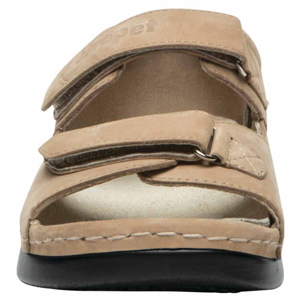 Propét womens W0089 Pedic Walker flats sandals, Dusty Taupe Nubuck, 9 XX-Wide US