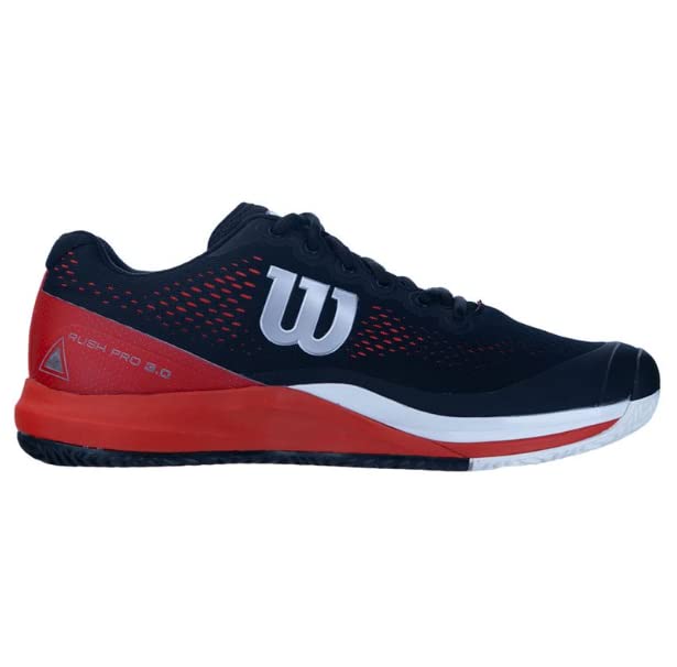 WILSON Rush Pro 3.0 Mens Tennis Shoes (us_Footwear_Size_System, Adult, Men, Numeric, Medium, Numeric_11) Black/Red/White