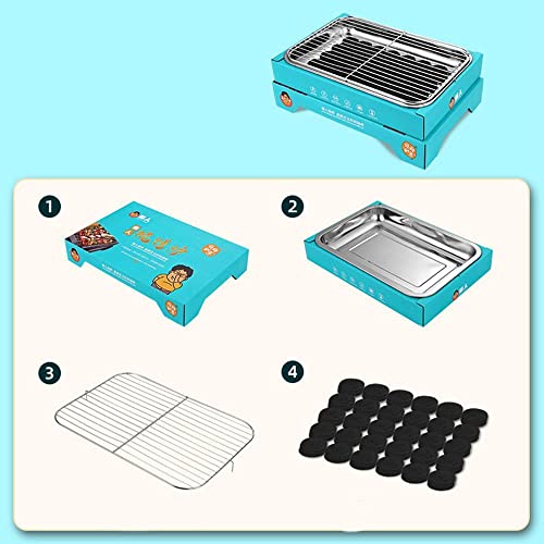 Mini Grill Disposables Grill Portable Charcoal Grills Biodegradables Outdoor Grill Instant Grill BBQ Charcoal Grill Great For (black)