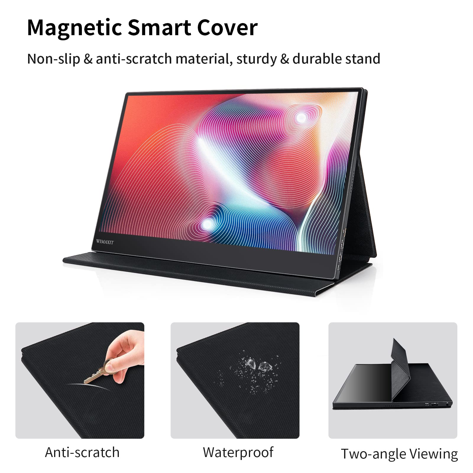 WIMAXIT Portable Monitor 15.6inch Compatible for MacBook Macos,Windows OS Touch Functions HDR IPS Non-Glare Laptop PC Monitor