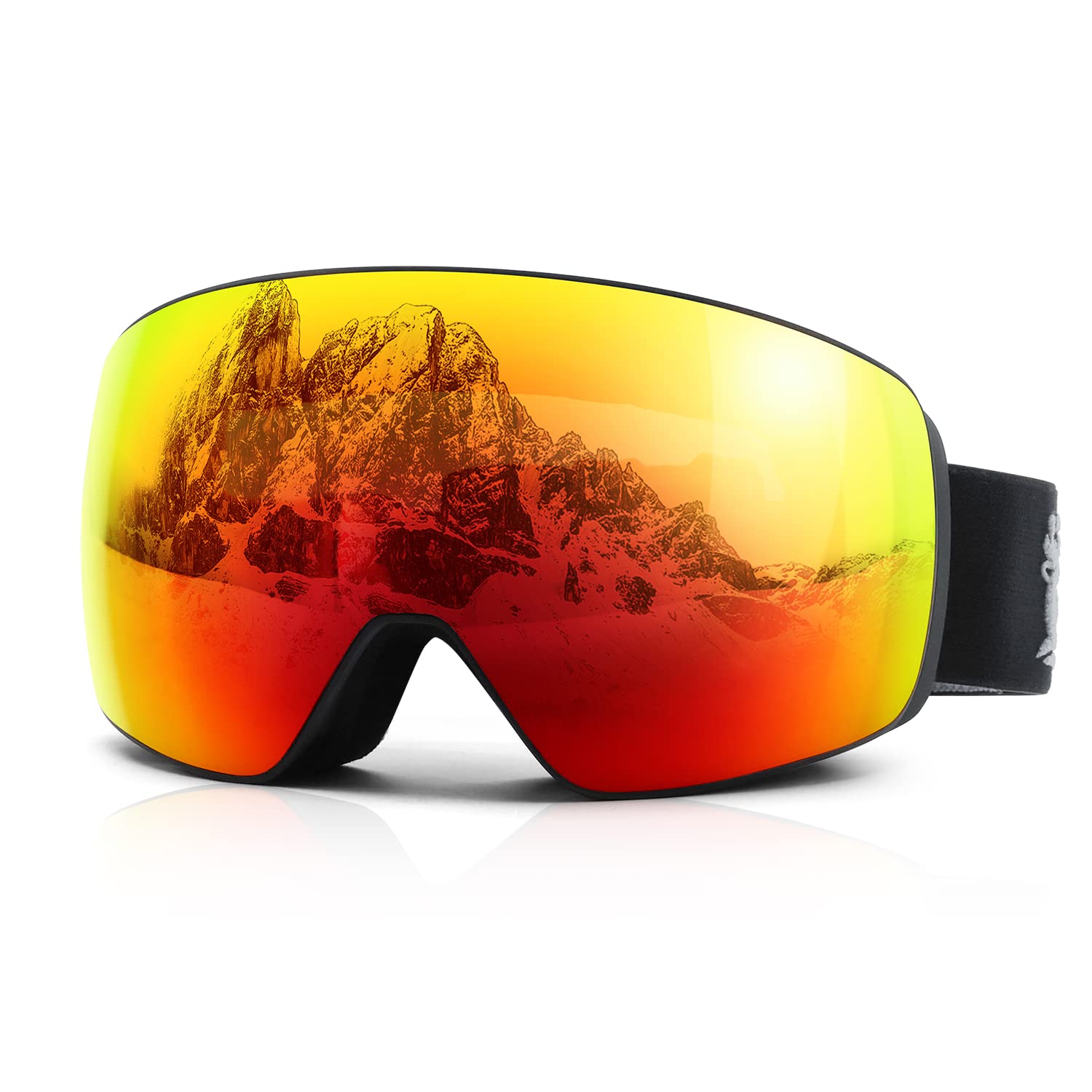 Super Penguin Ski Goggles Magnetic Lens & Replacement Lens, Double Spherical OTG Design Snow Goggles Anti-fog UV Protection