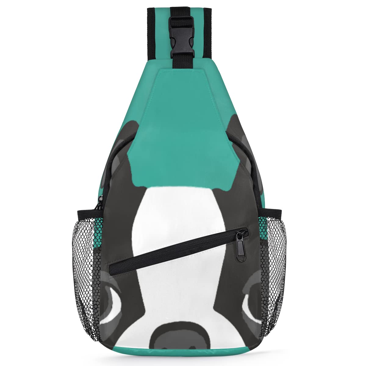meathur Boston Terrier Dog Sling Backpack Shoulder Chest Bag Crossbody Shoulder Sling Bag Travel Hiking Daypack for Women Men