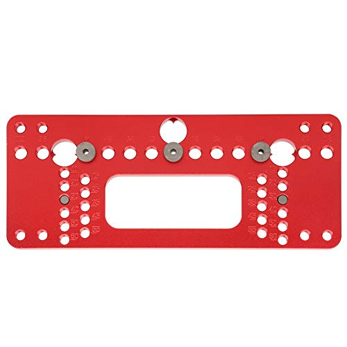 MISNODE Woodworking Hole Positioner Aluminum Alloy Handle Hole Jig Locator Hole Opener Drill Guide Hole Punch Locator Kit Guide Carpentry Tools(Red)
