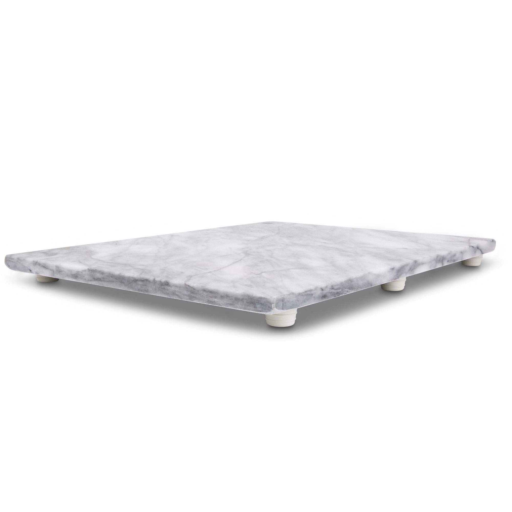 Villa Acacia Marble Cutting Board - 18 x 18 Inch Marble Slab Pastry Board for Charcuterie, Cheese, Dough, Dessert - Decorative Stone Cutting Board for Kitchen and Home