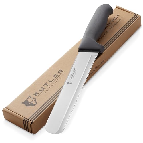 KUTLER Professional 8-Inch Bread Knife and Cake Slicer with Serrated Edge - Ultra-Sharp Stainless Steel Cutlery