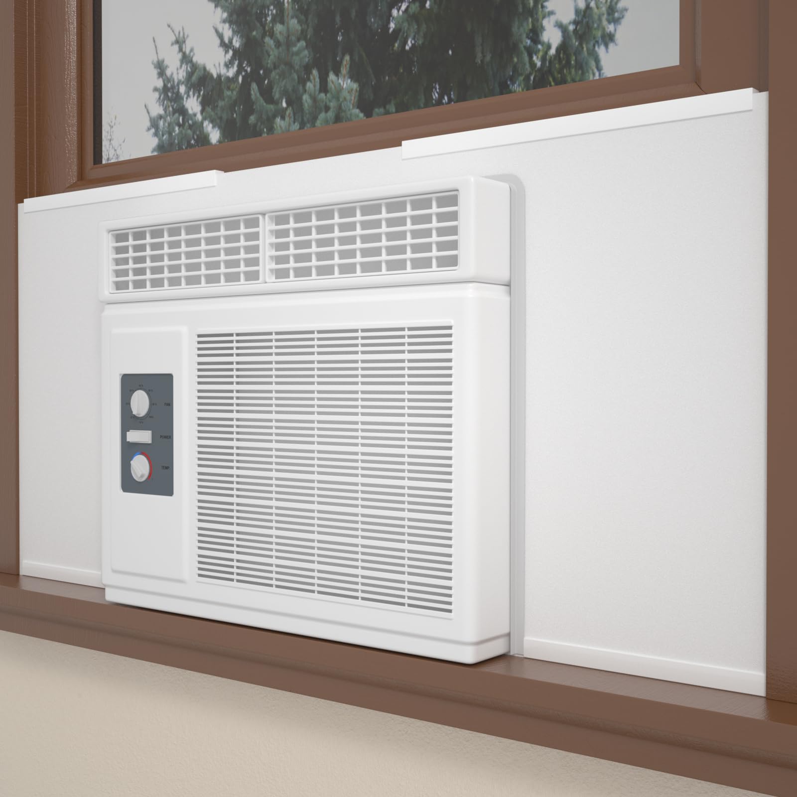 Window Air Conditioner Side Insulated Panel, WinterSummer Winter Heat and Draft Insulating,Insulation Foam Material,Equipped with 4 Edge Banding Strips 02 (WHITE)