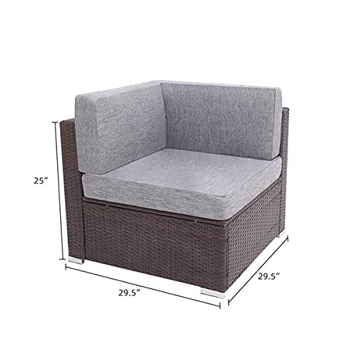WYKDD PE Wicker Rattan Corner Sofa Set Patio Furniture Set in Stock for The Outdoors and Patio