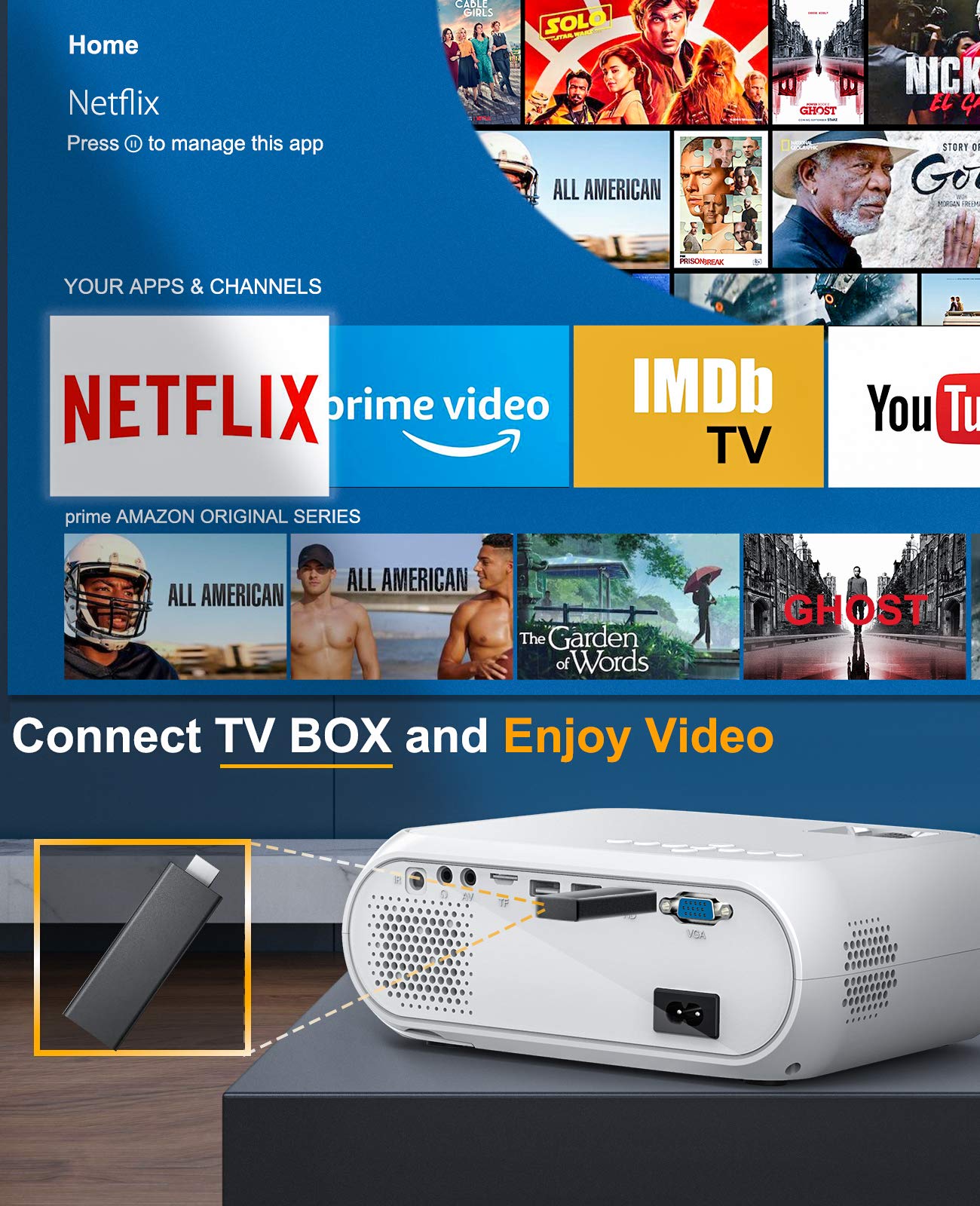Mini Projector, ELEPHAS 2023 Upgraded Native 1080P WiFi Projector, 12000 Lux Portable Projector with Projector Screen, Movie Projector Compatible with Android/iOS/Windows/TV Stick/HDMI/USB (silver)