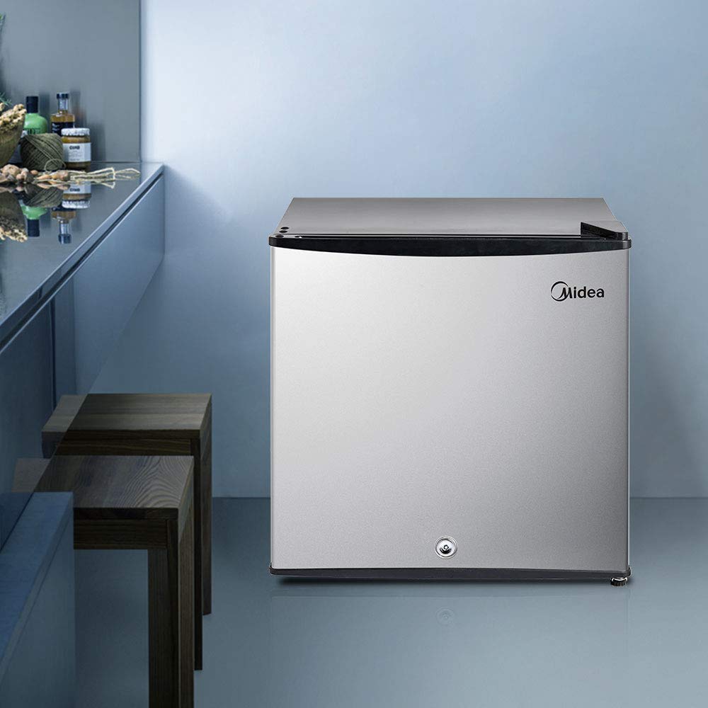 Midea MRU01M3ASL Freezer, 1.1 Cubic Feet, Stainless Steel, 30 Pounds