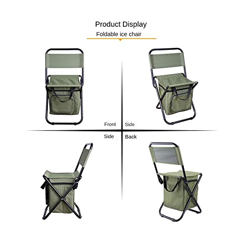 SMKOOP Portable Outdoor Folding Fishing Chair with Storage Bag with Back Insulation Function 3-in-1 Leisure Camping Fishing Chair