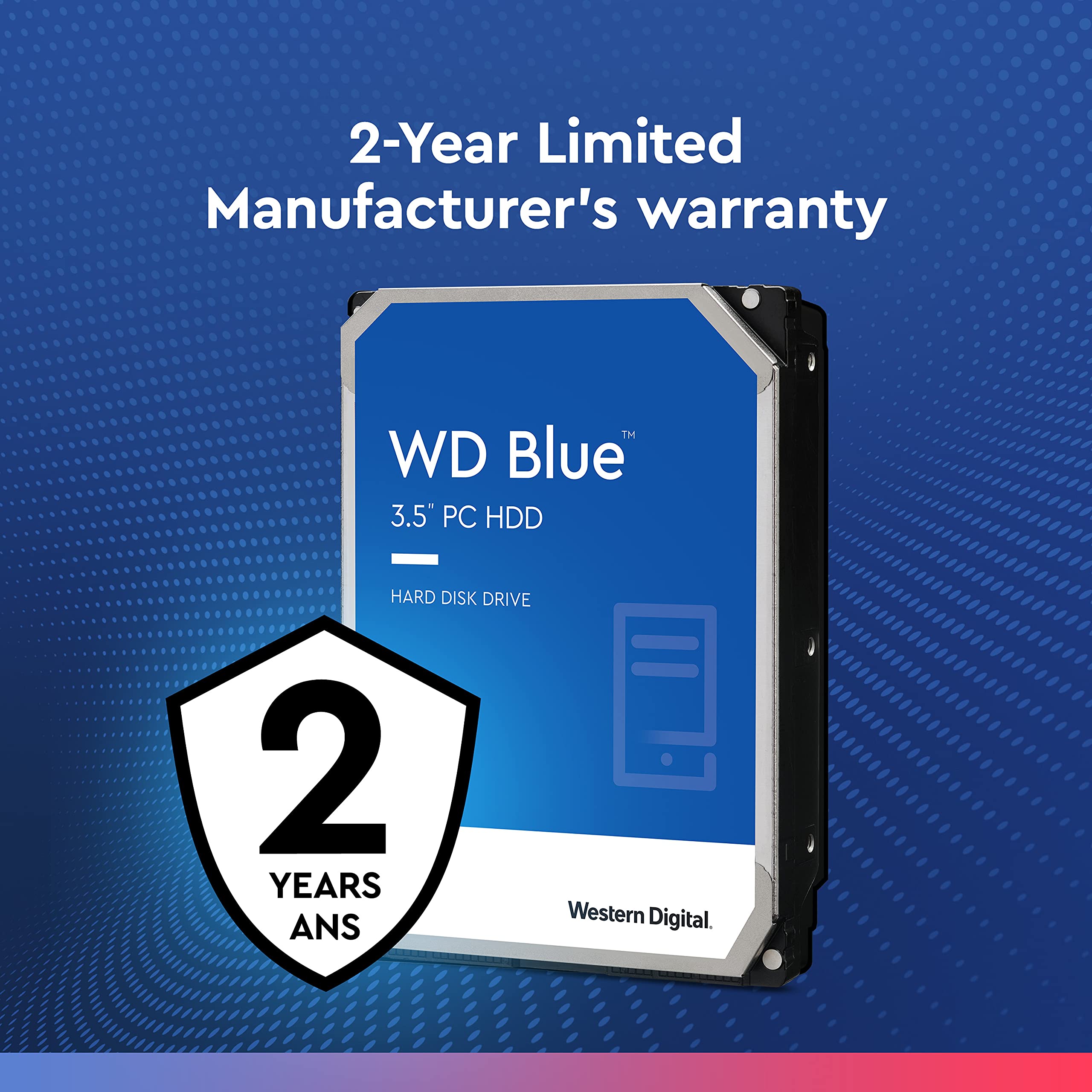 Western Digital 4TB WD Blue PC Internal Hard Drive HDD - 5400 RPM, SATA 6 Gb/s, 256 MB Cache, 3.5" - WD40EZAZ