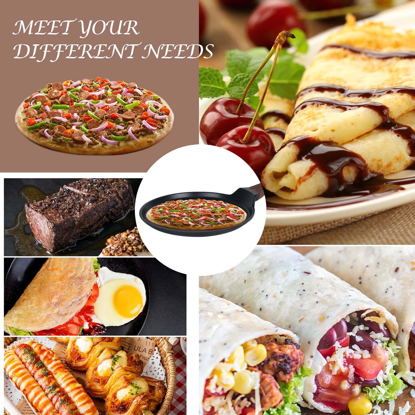 Vinchef Nonstick Crepe Pan, 10inch Skillet Pan for Dosa Tawa Omelette Tortillas Crispy Pancake, Griddle Pancake Pan, PFOA FREE and Induction Compatible