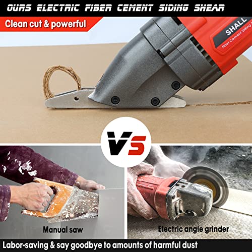 SHALL Electric Fiber Cement Siding Shear, 4.8-Amp Hardie Board Cutter & 5/16β (8 mm) Fiber Cement Siding Shear Blades Replacement Set