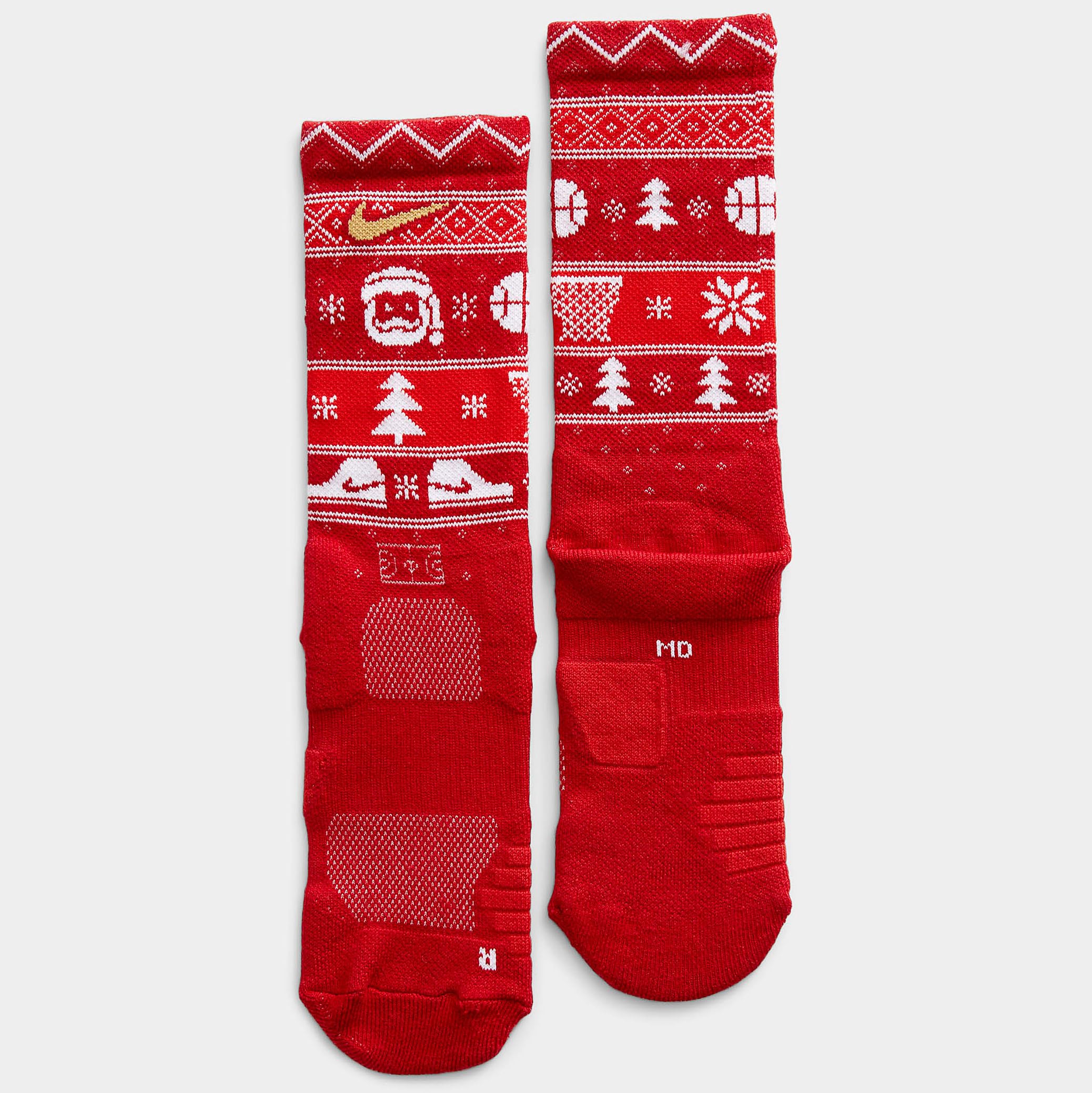 Nike Elite Basketball Crew Christmas Socks edium (Fits en Size 6-8, Women 6-10) Red/White SX7866-687
