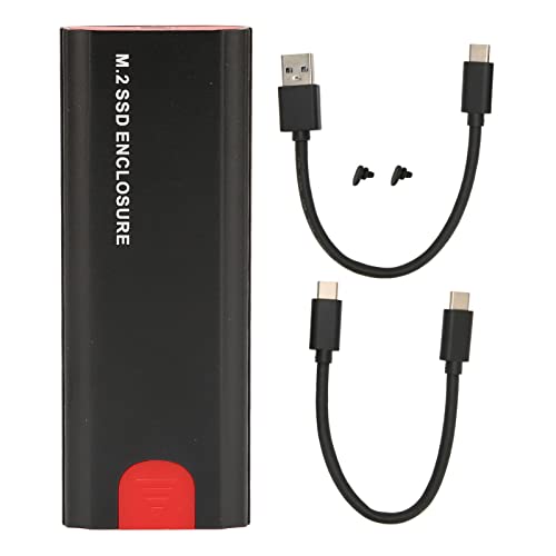 Yoidesu M.2 NVMe SSD Enclosure, USB3.1 Gen2 Type C M.2 PCIe NVMe M Key SSD Enclosure Adapter, 10Gbps Solid State Drive Enclosure for M.2 SATA NVMe 2230/2242/2260/2280 SSD(Black)