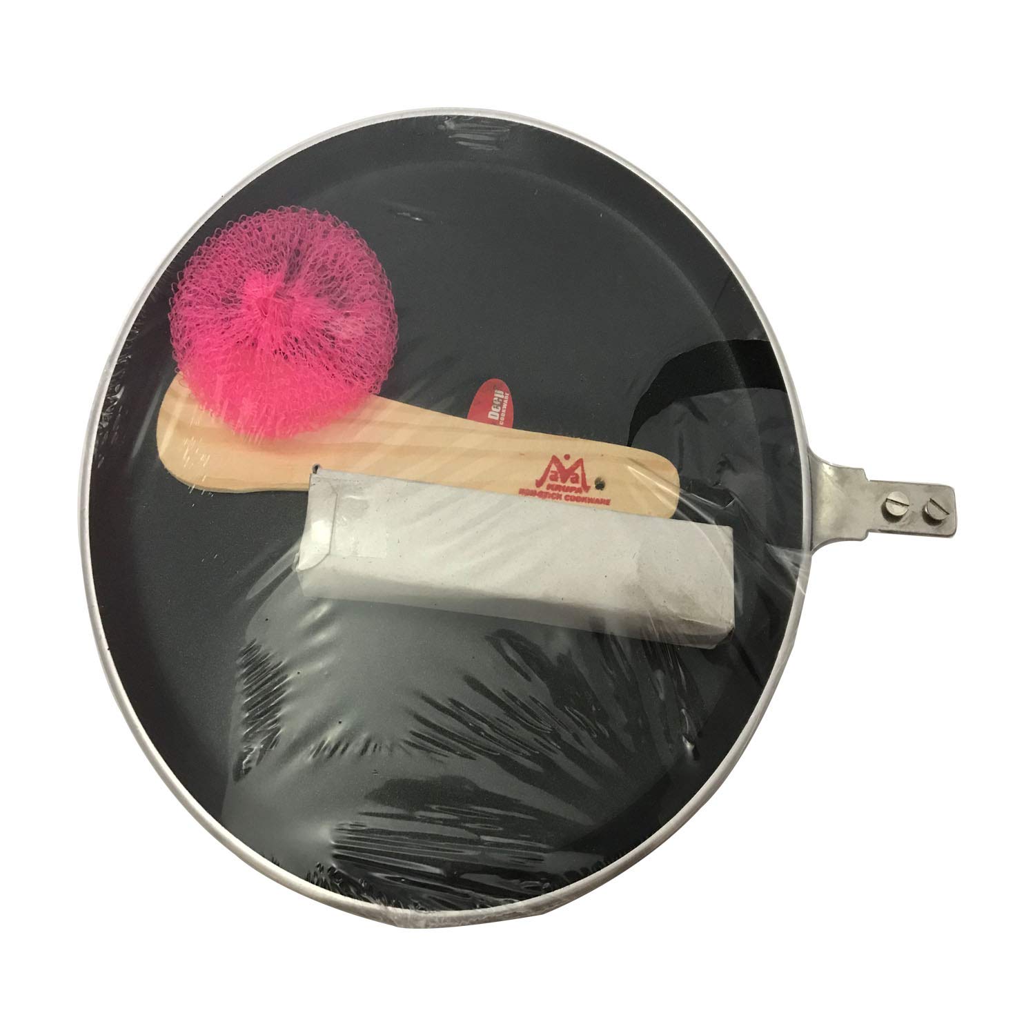 SHRIYA Aluminum Saute Fry Pan with Non-Stick Coating, Bakelite Handle, Suitable for Gas Stovetop, Fits 10" Diameter, 0.4" Thickness, Easy to Clean, Perfect for Crepes, Pancakes