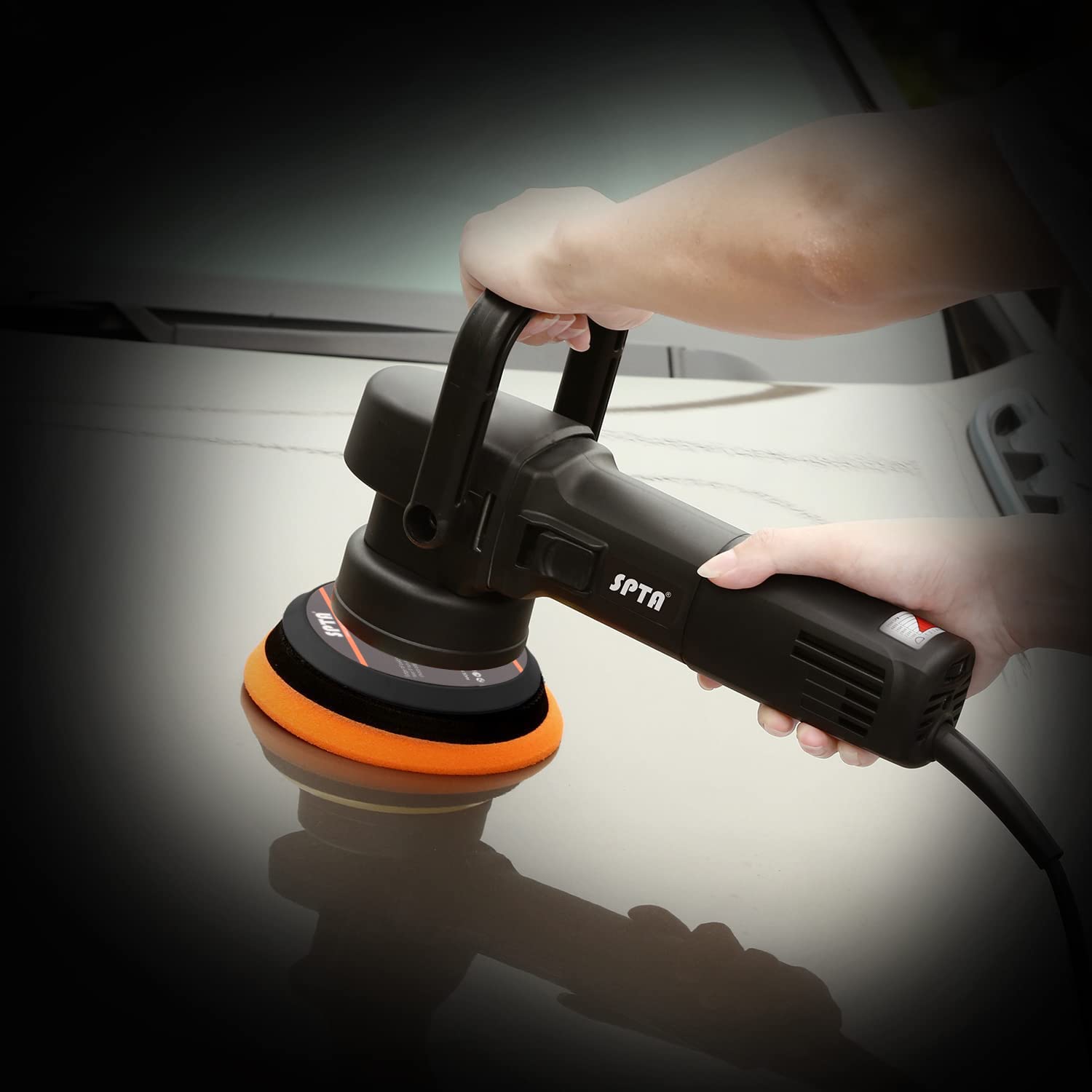 SPTA Buffer Polisher, 780W 5Inch & 6Inch Dual Action Random Orbital Car Polisher, 41Pc Car Detailing Kit with Polishing Pads, Sanding Papers, Wool Pads, Tool Bag for Car Polishing and Waxing -DA501-US