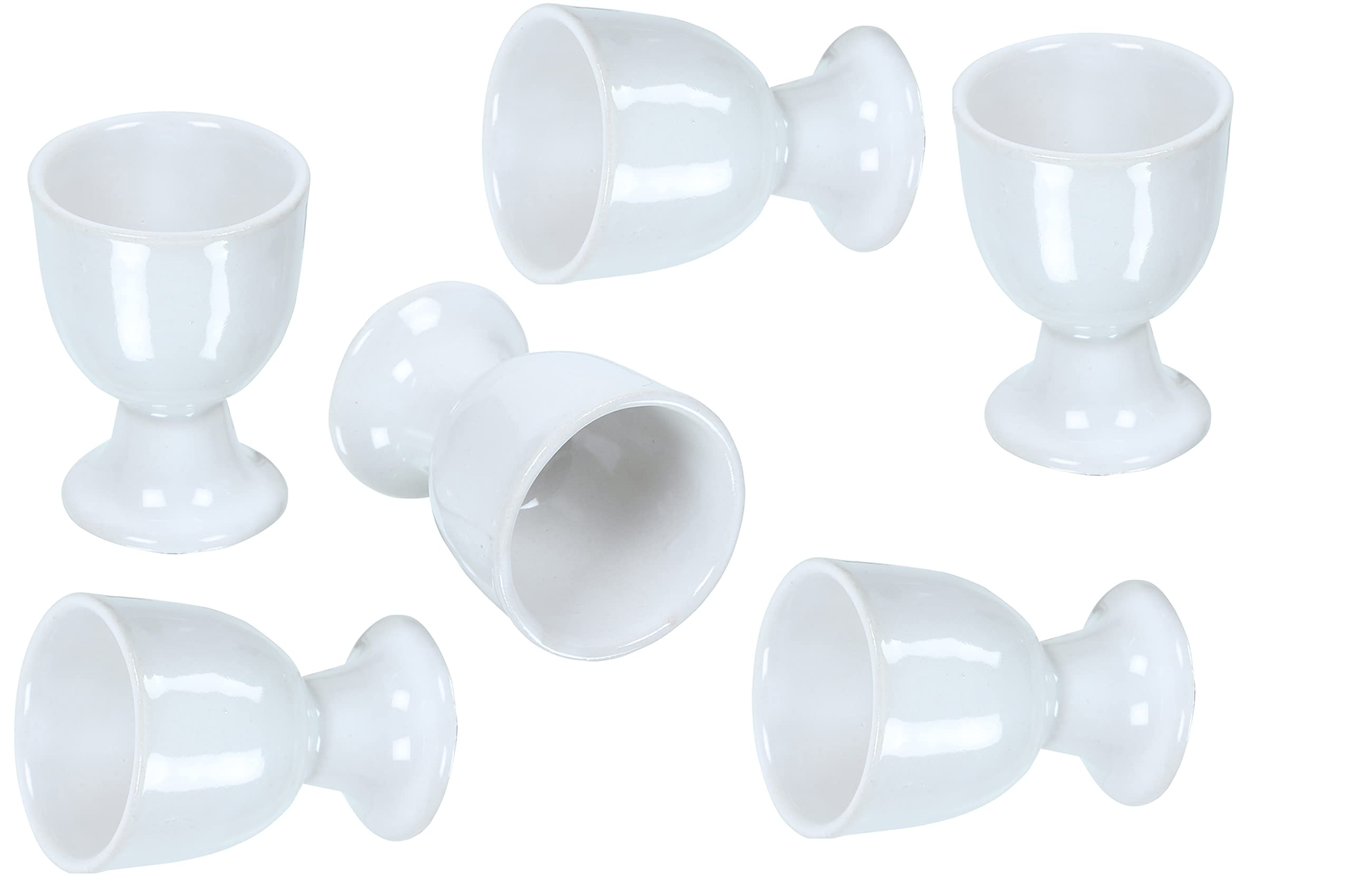Soft Boiled Egg Holder | Ceramic Egg Cup Set | Ceramic Egg Holder Pottery Housewarming Gift set of 4 (White)