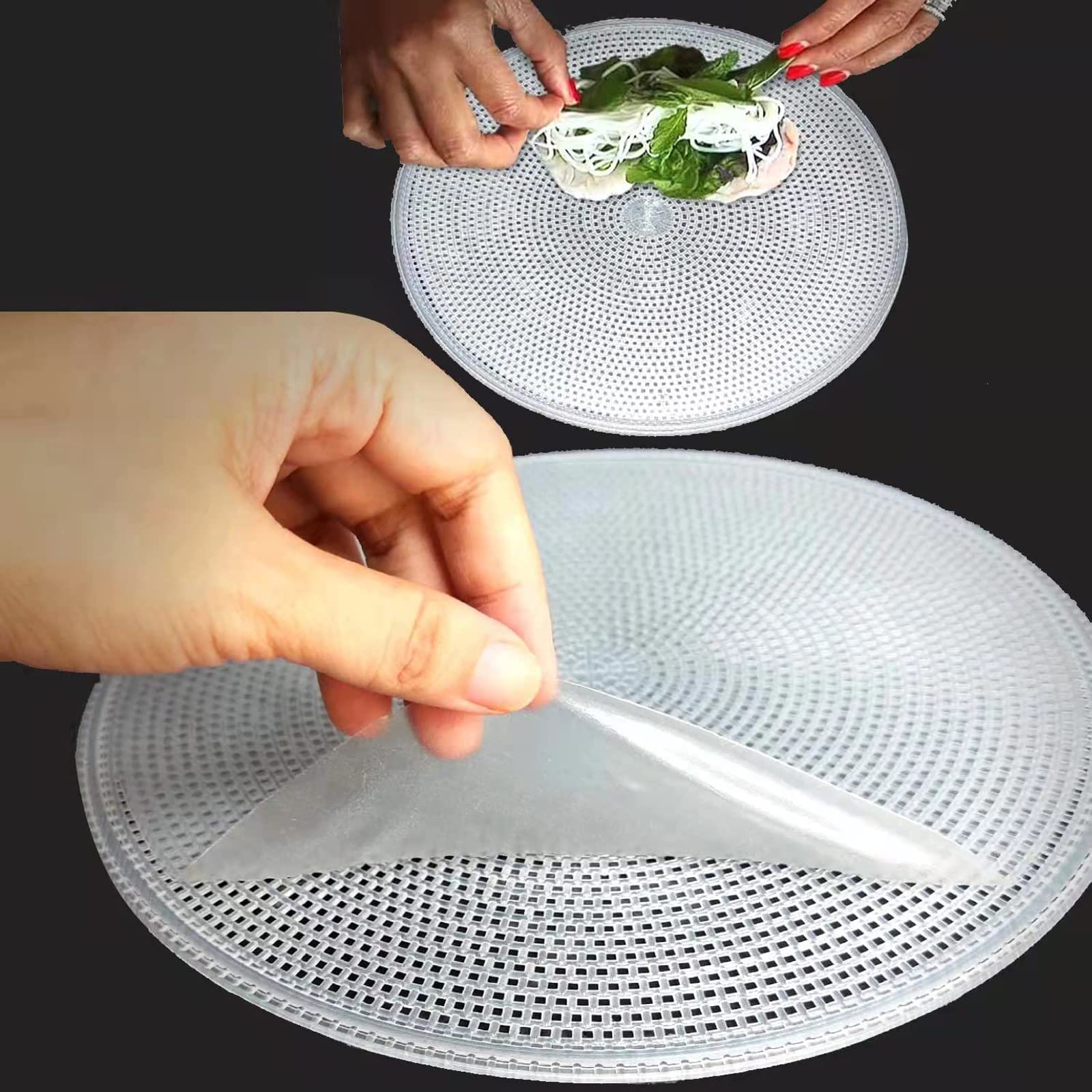 Rice Paper Wrappers for Spring Rolls Rice Paper Water Bowl Rice Paper Wraps Vietnamese Rice Paper Holder Maker Water Bowl Rice Wraps for Spring Rice Bowl Rice Roll 10 Rice Paper Tray and 1 Stand